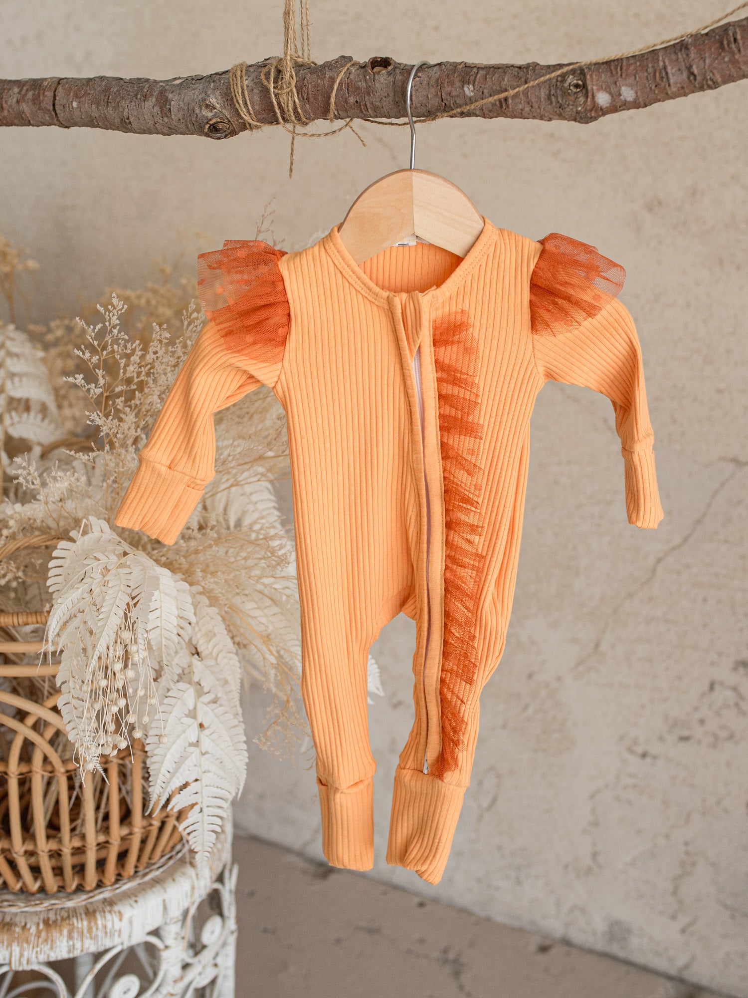Baby Jumpsuit - I Love Candy Zip One Piece Onesie - Jaffa Orange ...